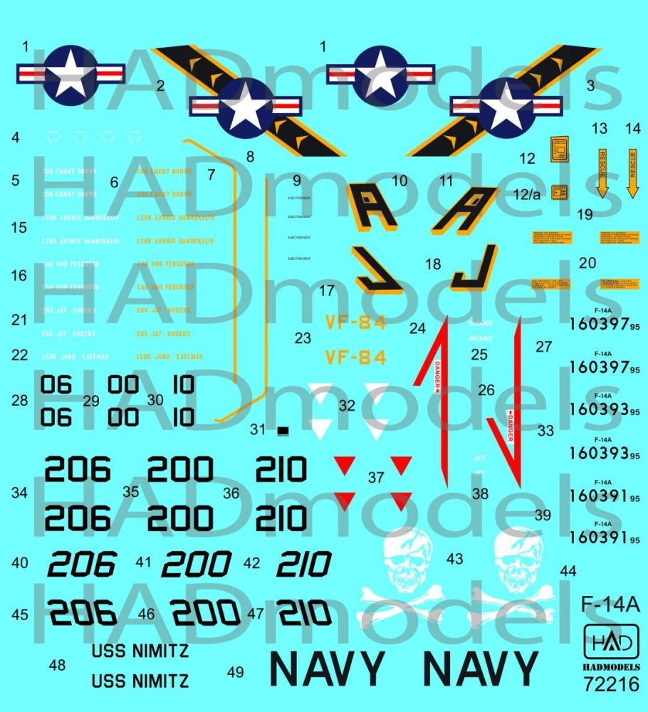 MODELIMEX Online Shop | 1/72 Decal F-14A VF-84 Jolly Rogers, 1978-79 ...
