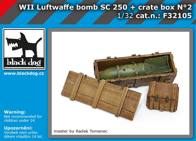 MODELIMEX Online Shop | 1/32 Luftwafe WWII bomb SC250 + crate box No.2 ...