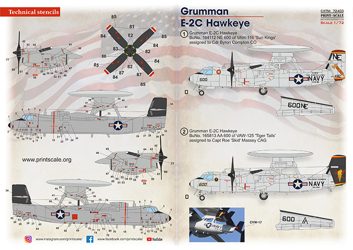 MODELIMEX Online Shop | 1/72 Grumman E-2C Hawkeye w/ stencils (wet ...