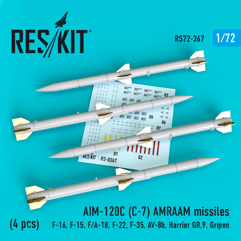 MODELIMEX Online Shop | 1/72 AIM-120C (C-7) AMRAAM missiles (4 pcs ...