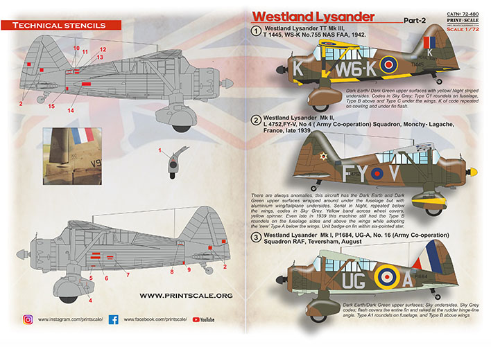 MODELIMEX Online Shop | 1/72 Westland Lysander - Part 2 (wet decal ...