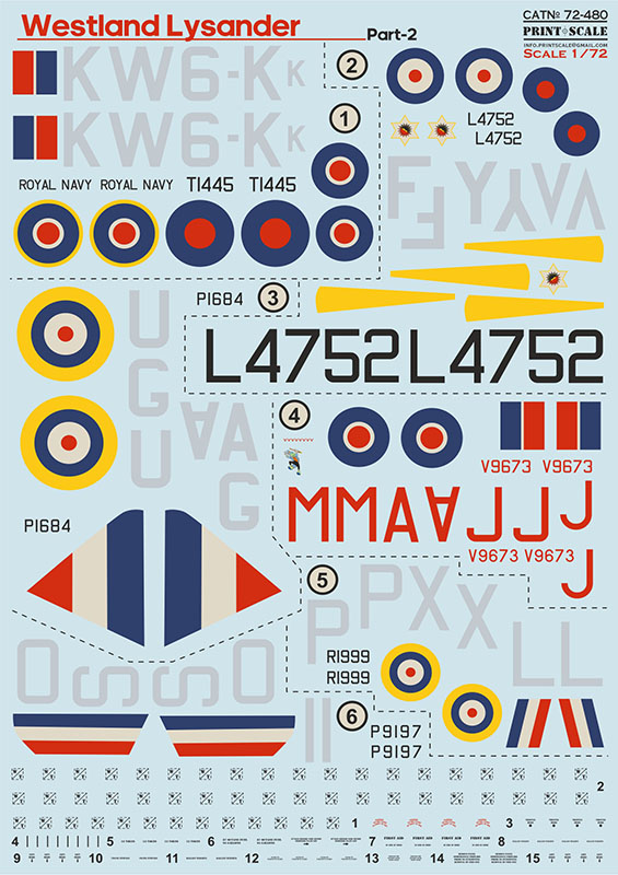 MODELIMEX Online Shop | 1/72 Westland Lysander - Part 2 (wet decal ...