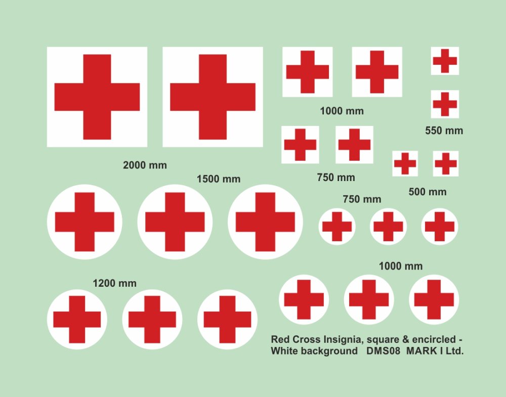 MODELIMEX Online Shop | 1/144 Decals Red Cross Circular & Square ...