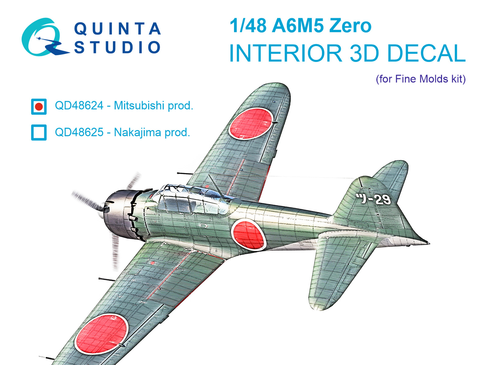 MODELIMEX Online Shop | 1/48 A6M5 Zero, Mitsubishi Prod 3D&col.Int ...